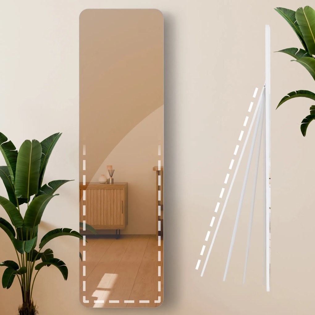 Zrcadlo Gurnee 140x40 cm – bílá matná