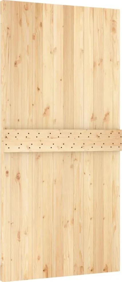vidaXL Posuvné dveře s kováním 100 x 210 cm masivní borové dřevo [3203075]