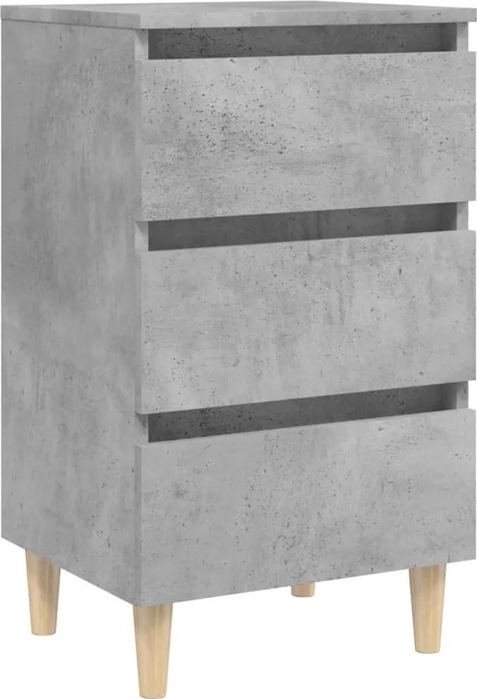 vidaXL Noční stolek s masivními dřevěnými nohami 40 x 35 x 69 cm [805895] Barva: kouřový dub