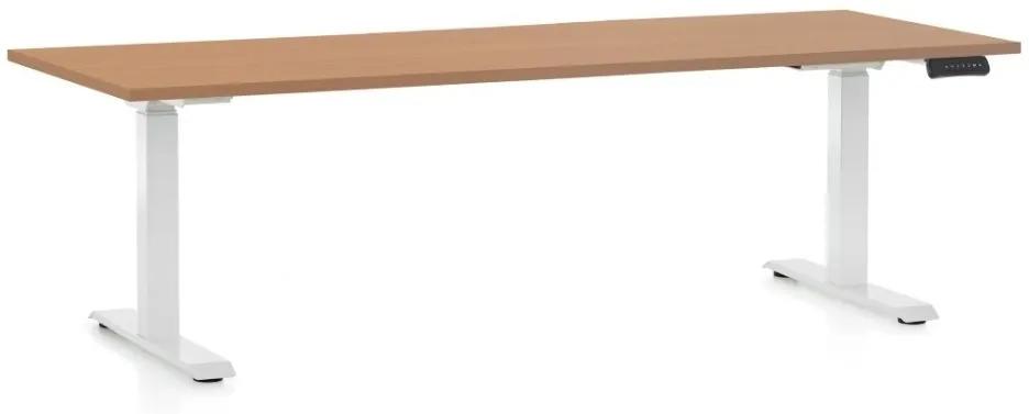 Výškově nastavitelný stůl OfficeTech C, 200 x 80 cm - bílá podnož Barva: Bílá