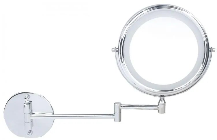 Erga Eda, LED osvětlené kosmetické zrcadlo na make-up ø20 cm, chromová, ERG-YKA-CH.EDA
