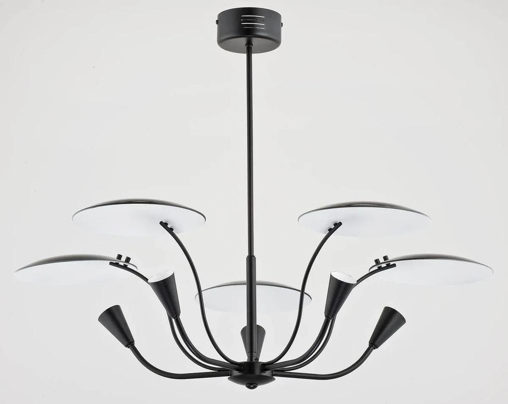Designový závěsný pětiramenný lustr CLEO, černý A.f.l. CLEO | BIANO