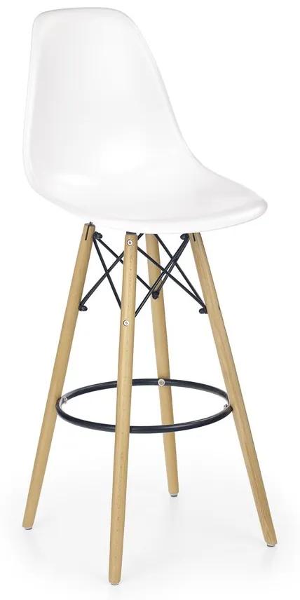 Halmar Bílá barová židle H51 ve skandinávském stylu