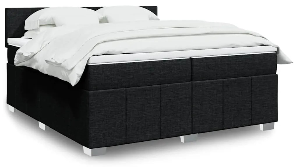 Box spring postel s matrací černá 200x200 cm textil 3287170