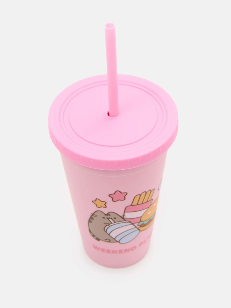 Sinsay - Hrnek s víčkem a brčkem Pusheen the Cat - vícebarevná