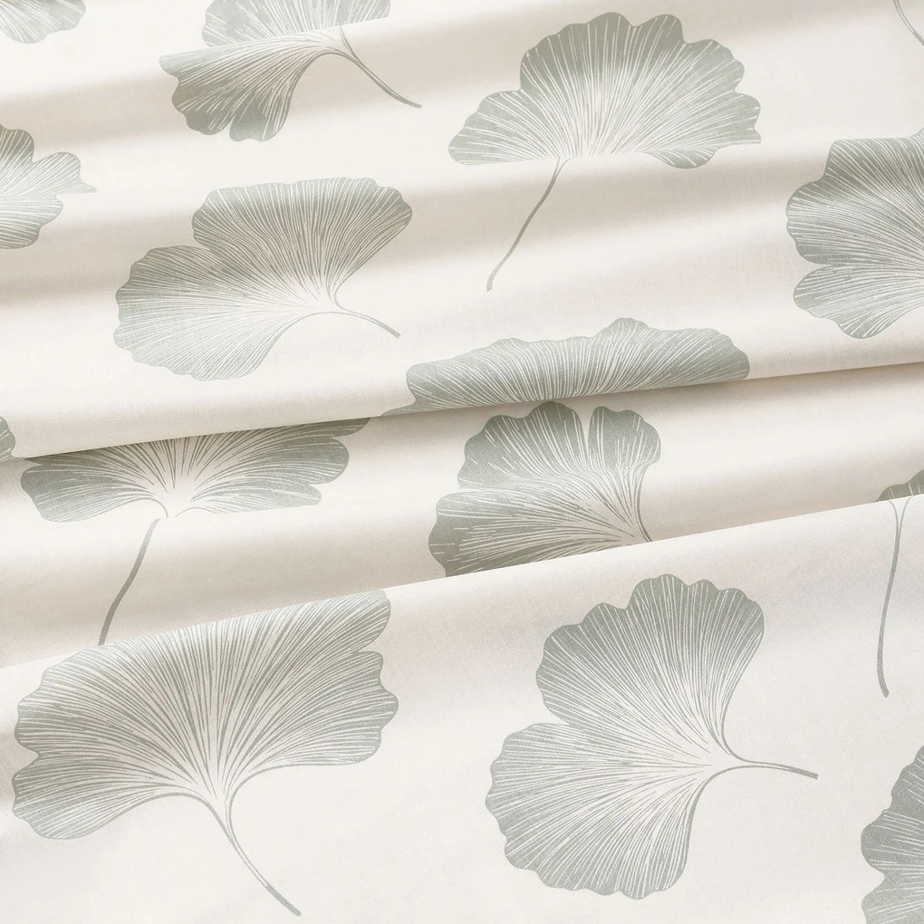 Goldea kulatý ubrus 100% bavlněné plátno - listy ginkgo Ø 120 cm