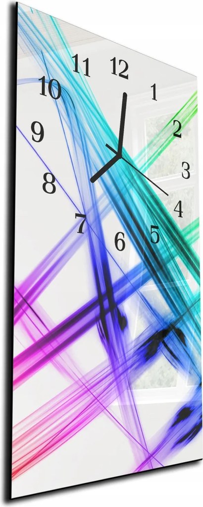 nástěnné hodiny sklo bezhlučné 60x30 cm abstrakce