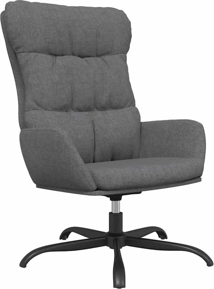 Relaxační křeslo světle šedé textil 341176