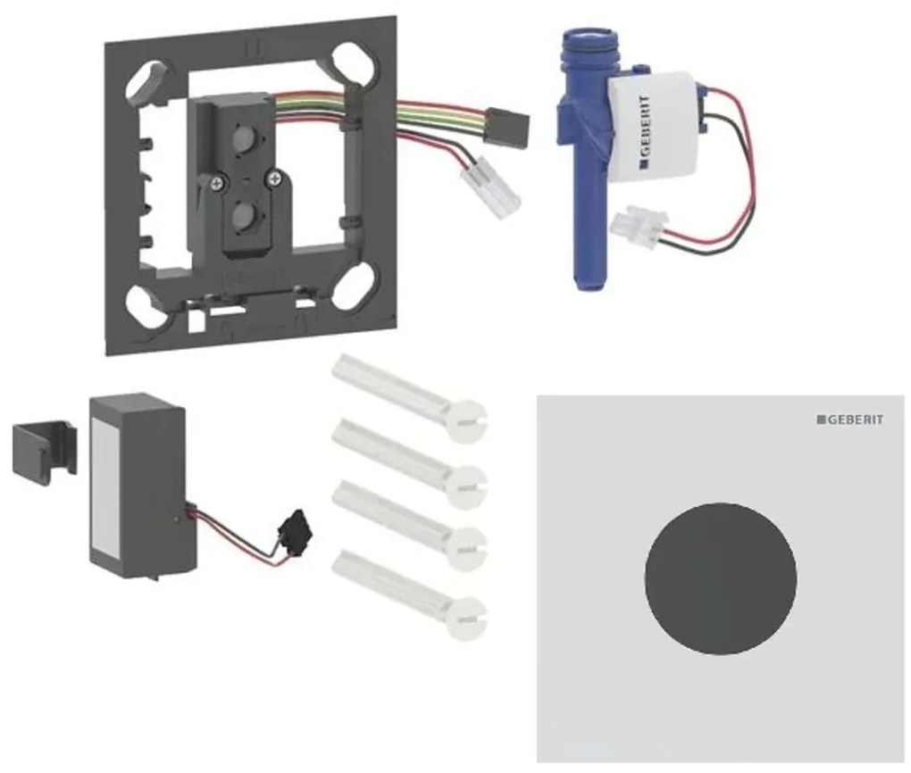 Geberit - Elektronické ovládání splachování pisoárů typ 40, bateriové napájení, easy to clean, Bluetooth, matná bílá 116.034.JT.1