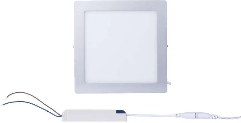 Emos LED panel 224×224, čtvercový přisazený stříbrný, 18W neut.b.