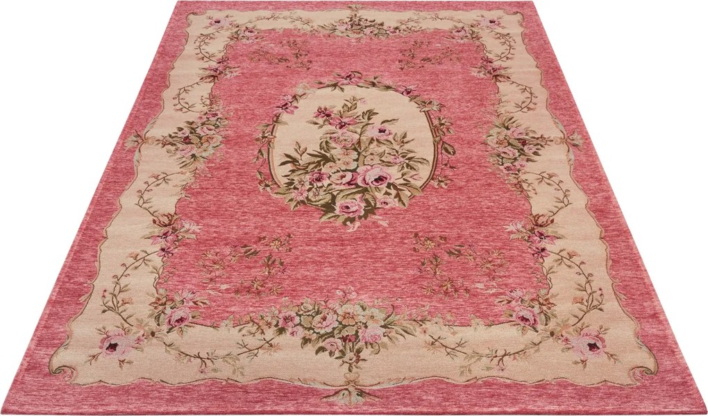 AKCIA: 60x90 cm Kusový koberec Gobelin 105863 Pink Cream, ružová, obývacia izba, Hanse Home
