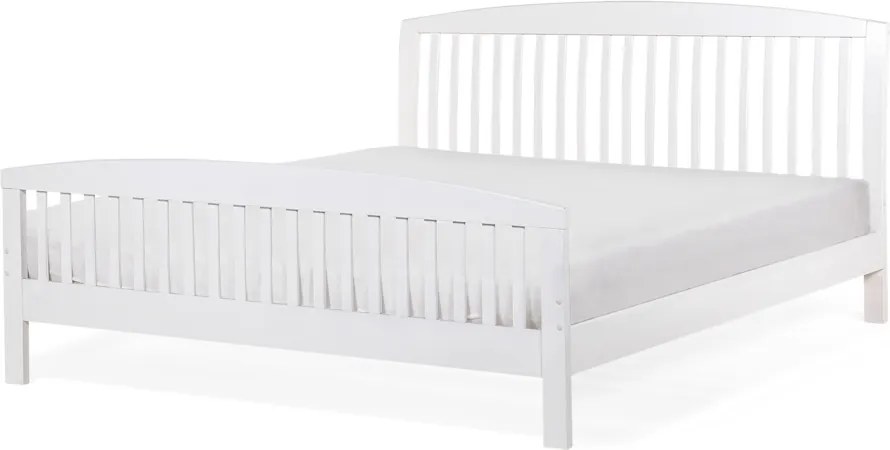 Klasická bílá dřevěná manželská postel 160x200 cm - CASTRES