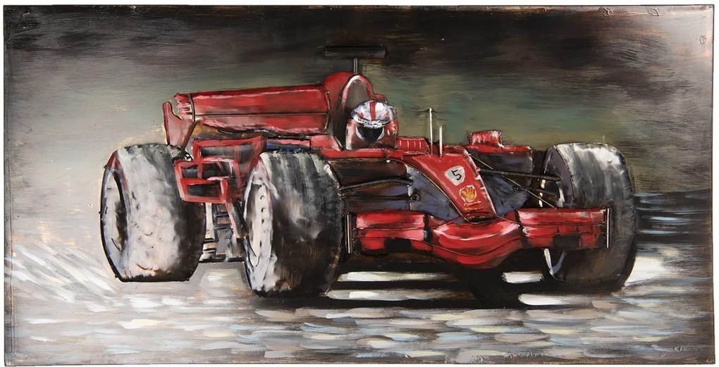 Kovový nástěnný obraz Formule Ferrari - 120*5*60 cm