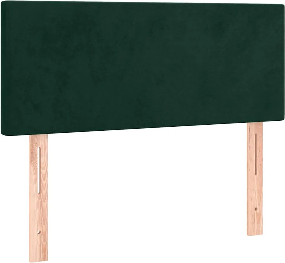 Box spring postel s matrací tmavě zelená 100x200 cm samet 3141170