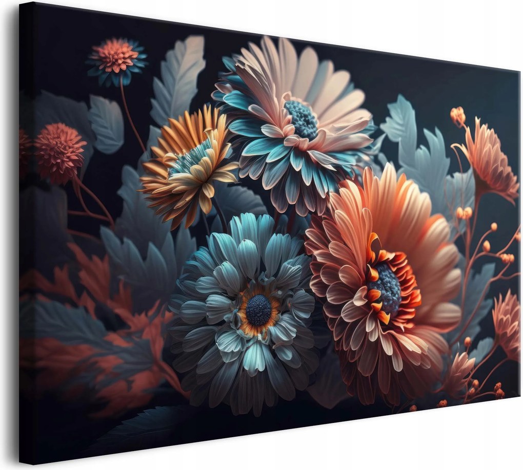 Obrazy na plátně na zeď do pokoje Barevné květiny Gerbera kytice 80x120