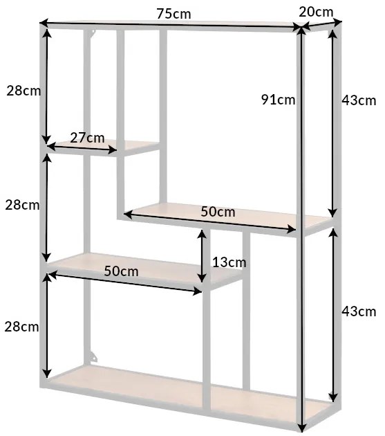 Nástěnný regál ATALANTA 90 cm Dekorhome Černá