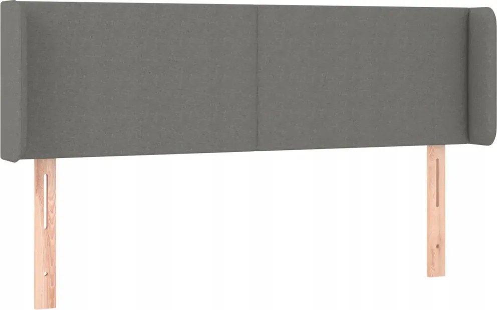 vidaXL Opěrka hlavy ušní, tmavě šedá, 147x16x78/88 cm, látka