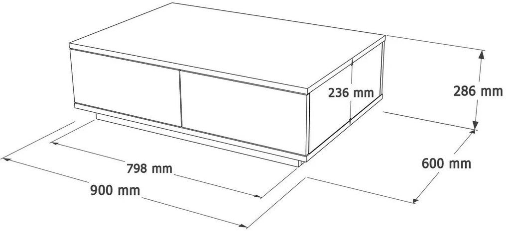 Konferenční stolek Frem Anthracite and Atlantic Pine