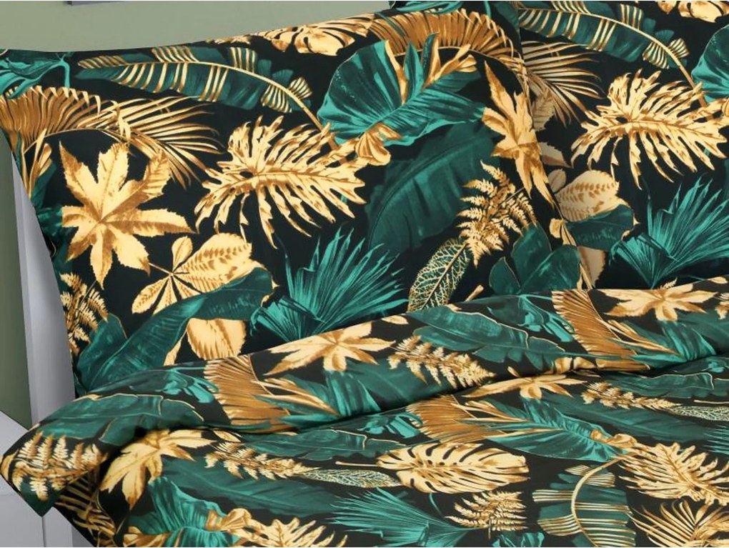 Bavlněné povlečení Zelená,Šedá 90/692 - 140x200 cm, 70x90 cm