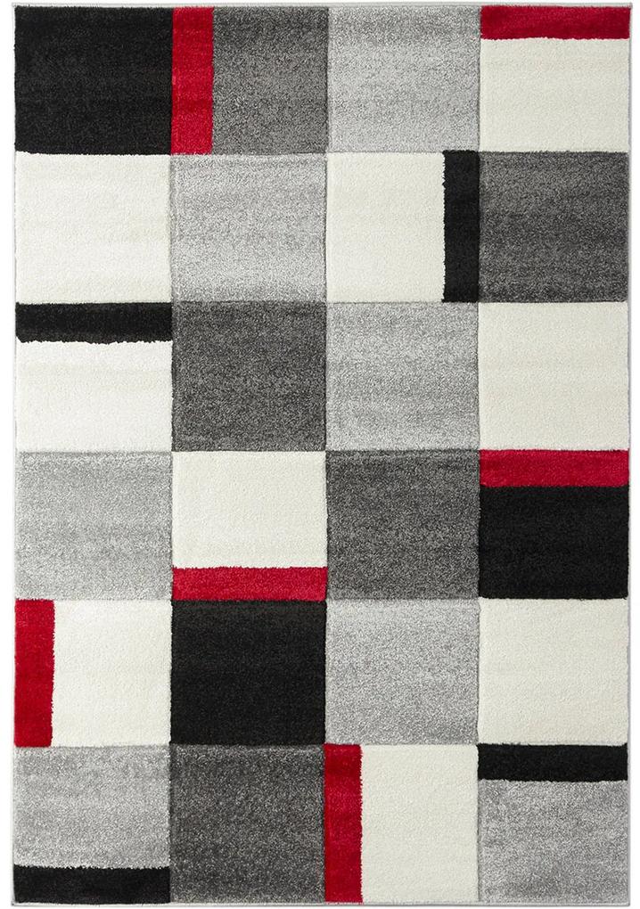 Koberce Breno Kusový koberec ALORA A1026 Red, Šedá, Vícebarevné, 140 x 200 cm