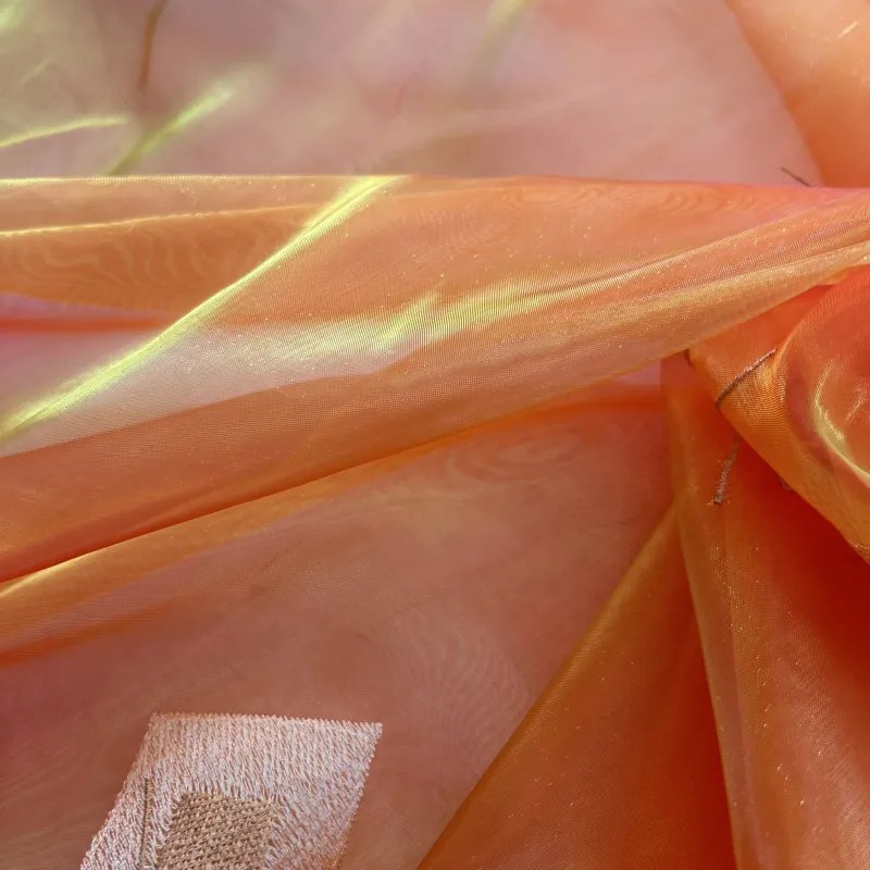 Ervi organza látka /záclona GLORIA 129-108 oranžová