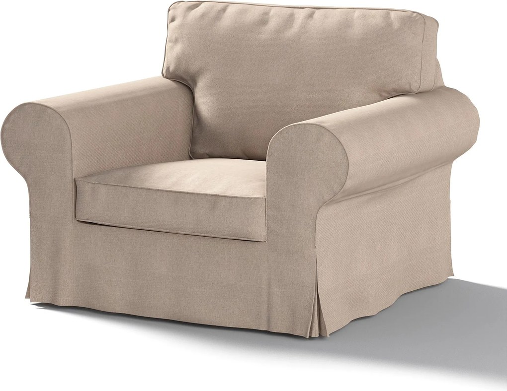 Potah na křeslo IKEA Ektorp barva béžová látka pletený vzor