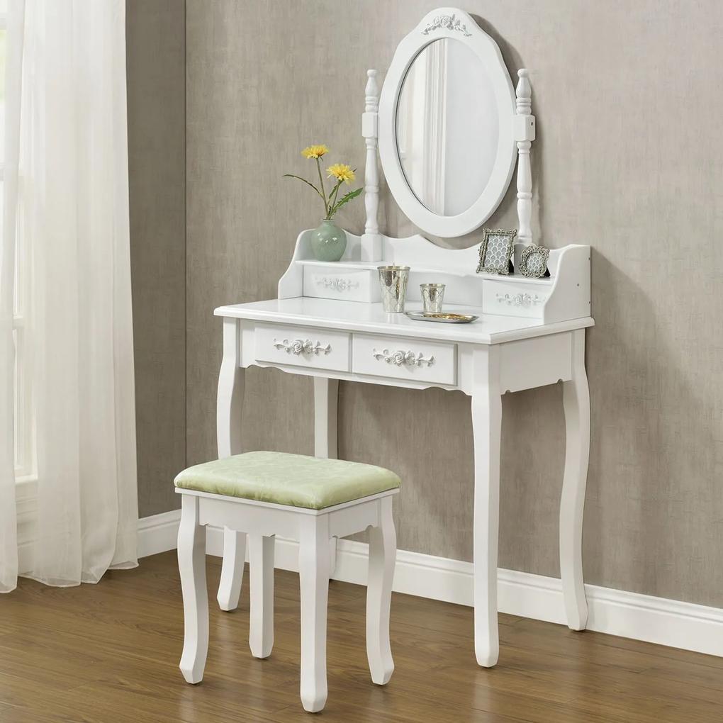 Toaletní stolek Mira - bílý