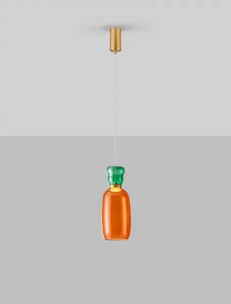 LED zlato-oranžový designový lustr Pluma