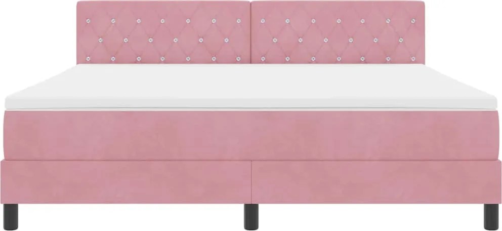 Postel s boxspringem s čelo Růžová 180 x 200 cm samet 3339127
