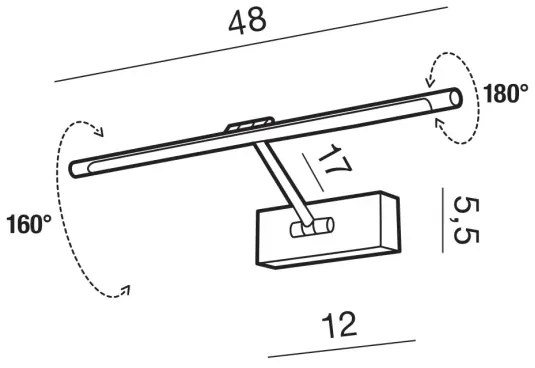 LED nástěnné svítidlo Davinci 48 černá matná