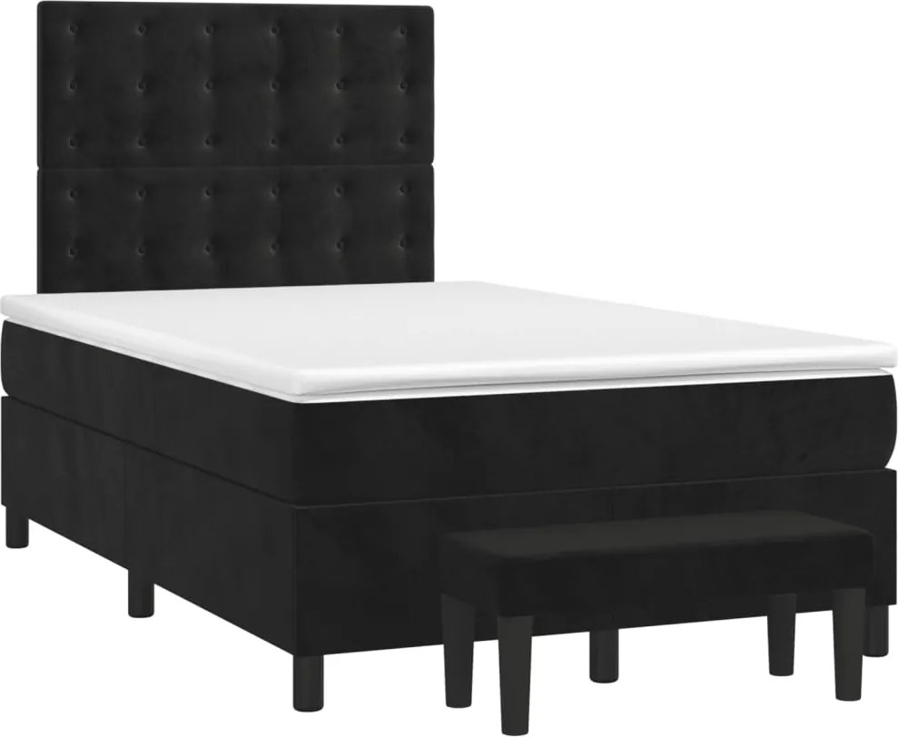 Box spring postel s matrací černá 120 x 200 cm samet 3138075