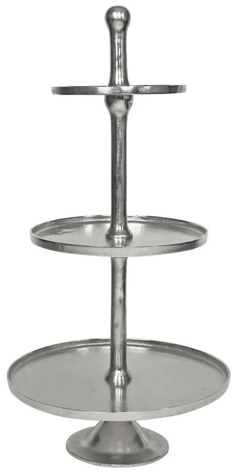 Stříbrný servírovací kulatý etažér se 3 patry - 80 cm - 47*47*98cm