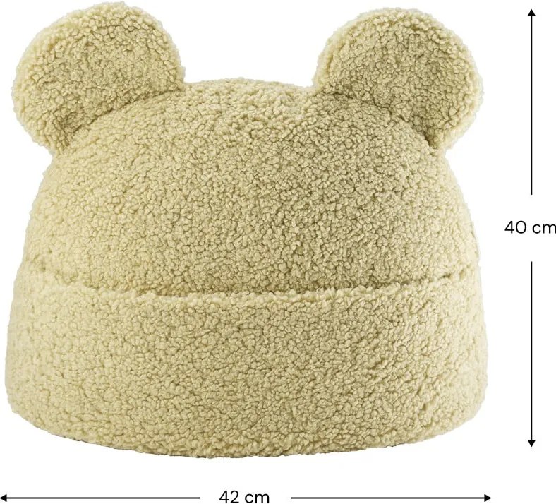 Zelený dětský pohovkový polštář z textilie bouclé Teddy Pouch – Wigiwama