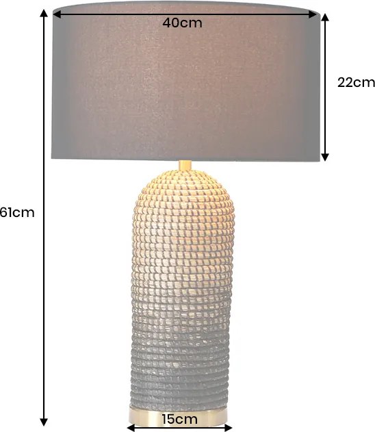 Designová stolní lampa Saretha 61 cm černá