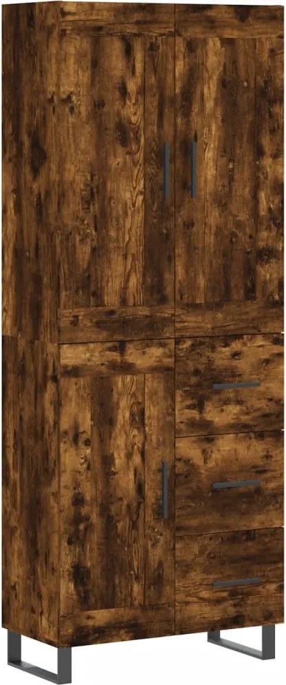 Skříň highboard kouřový dub 69,5 x 34 x 180 cm kompozitní dřevo 3200030