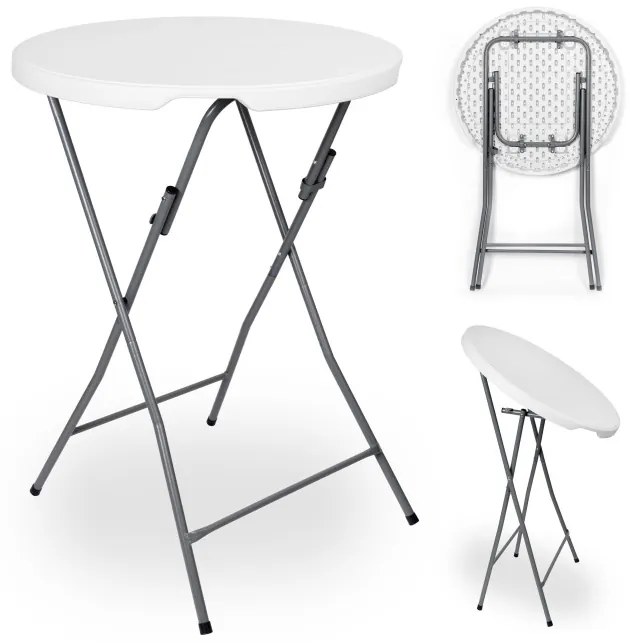 Skládací stolek GALA 80 cm bílý