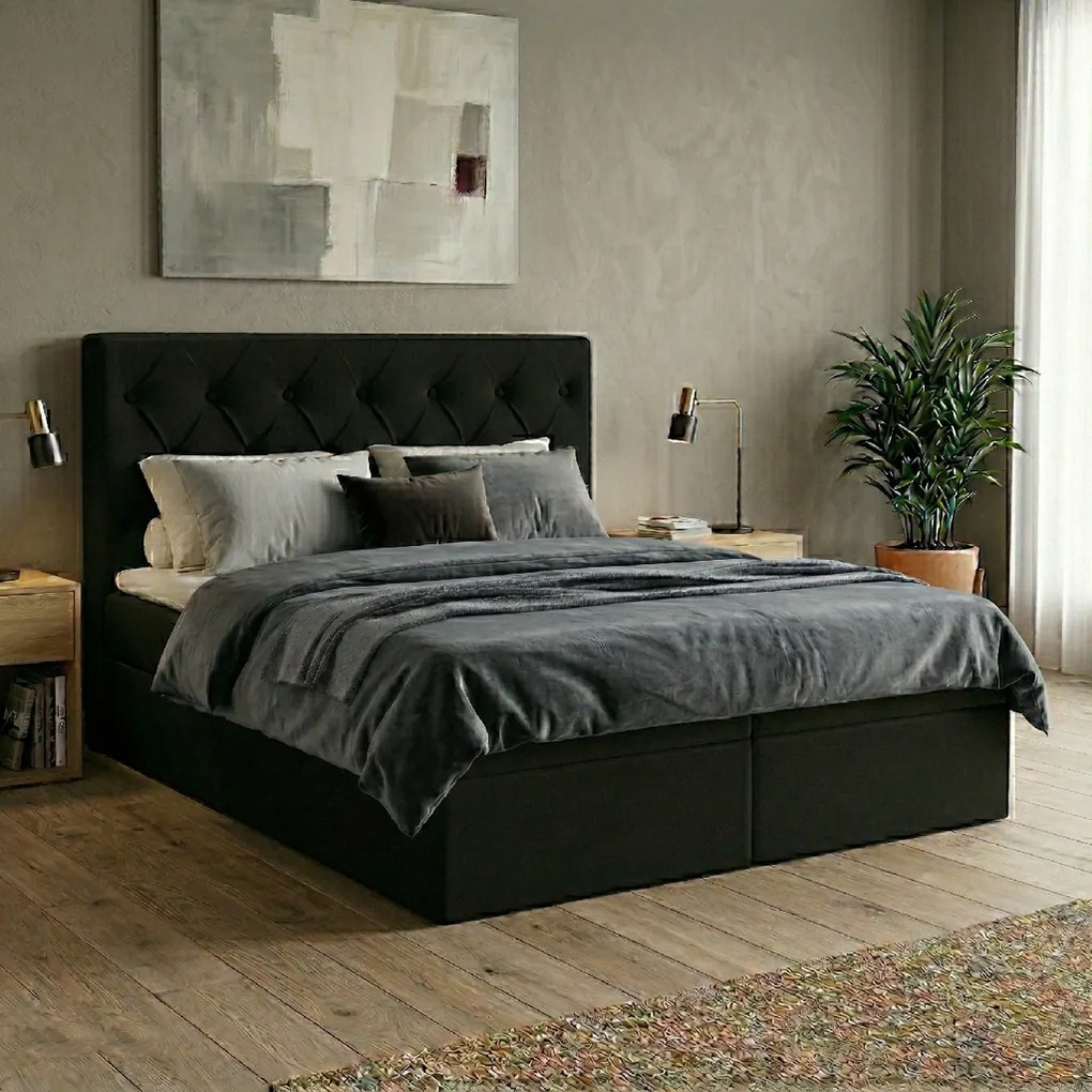 Eka Kontinentální čalouněná postel Elegant - Fresh (90x200 cm) Barva látky - Fresh: Béžová (Fresh 03)