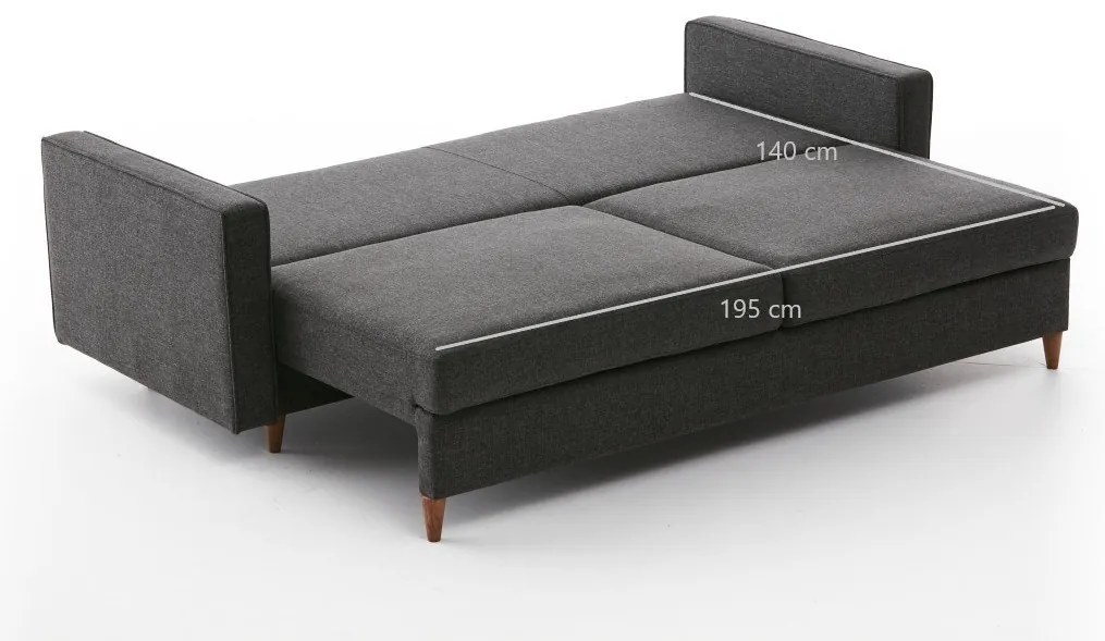 Hanah Home Třímístná pohovka EVA antracitová