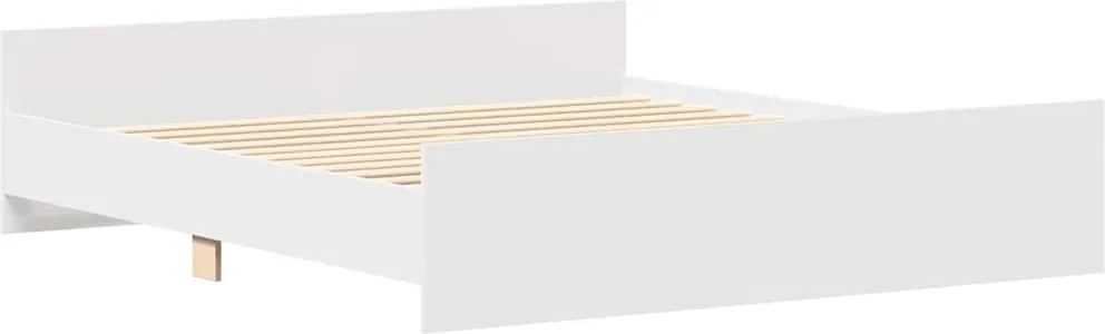 Rám postele s hlavovým a nožním čelem bílý 200 x 200 cm 3203733