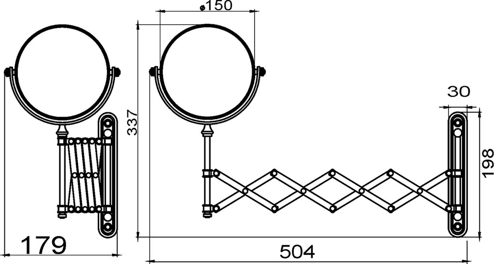 Novaservis - Kosmetické zrcadlo zvětšovací vytahovací chrom, 6968,0