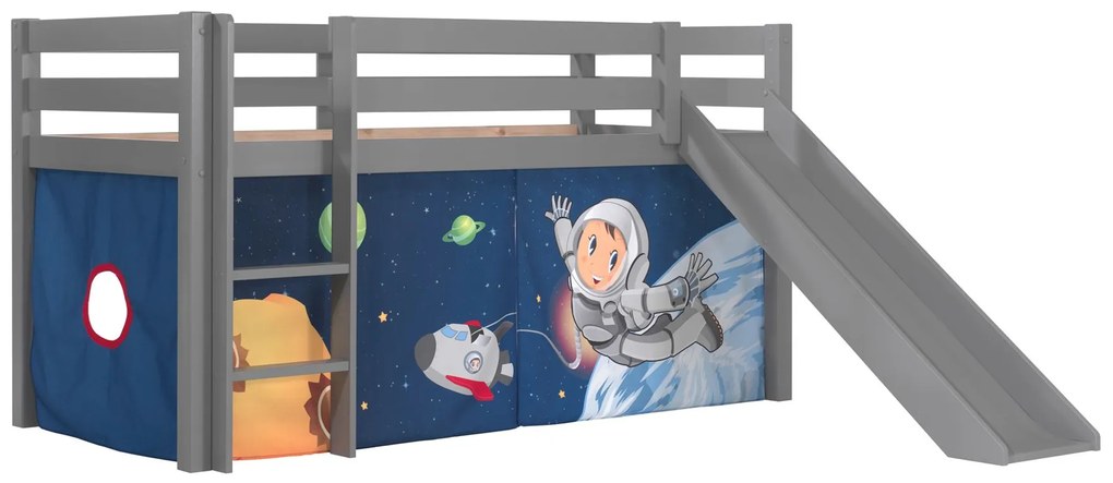 Vipack Postel Pino se skluzavkou a závěsem - Space Barva: Přírodní