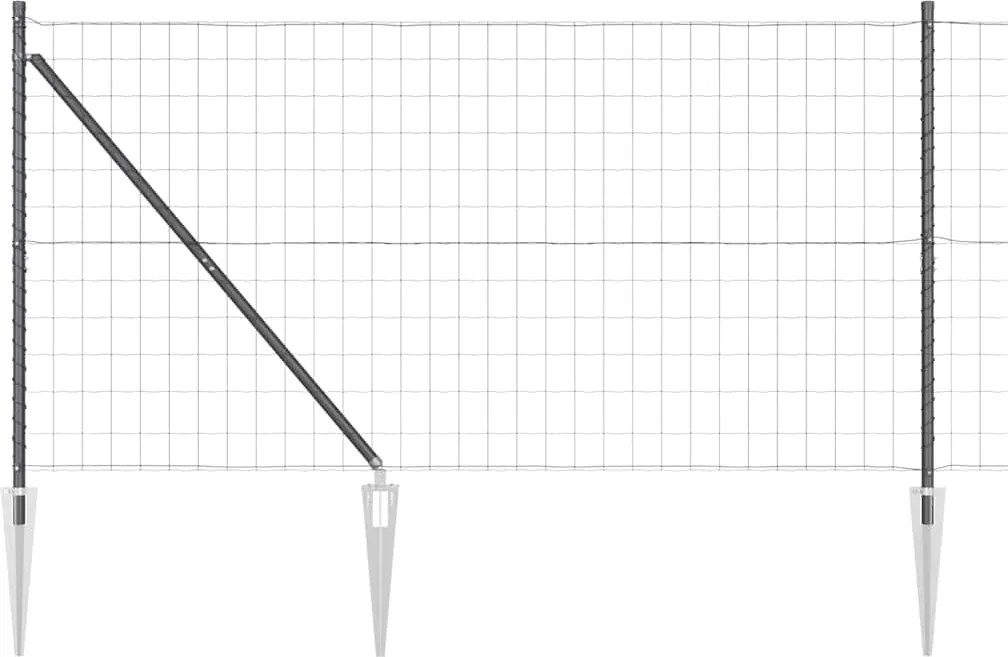 Evropský plot se hroty 10 x 1,4 m Ocel potažená PVC Šedá 3350655