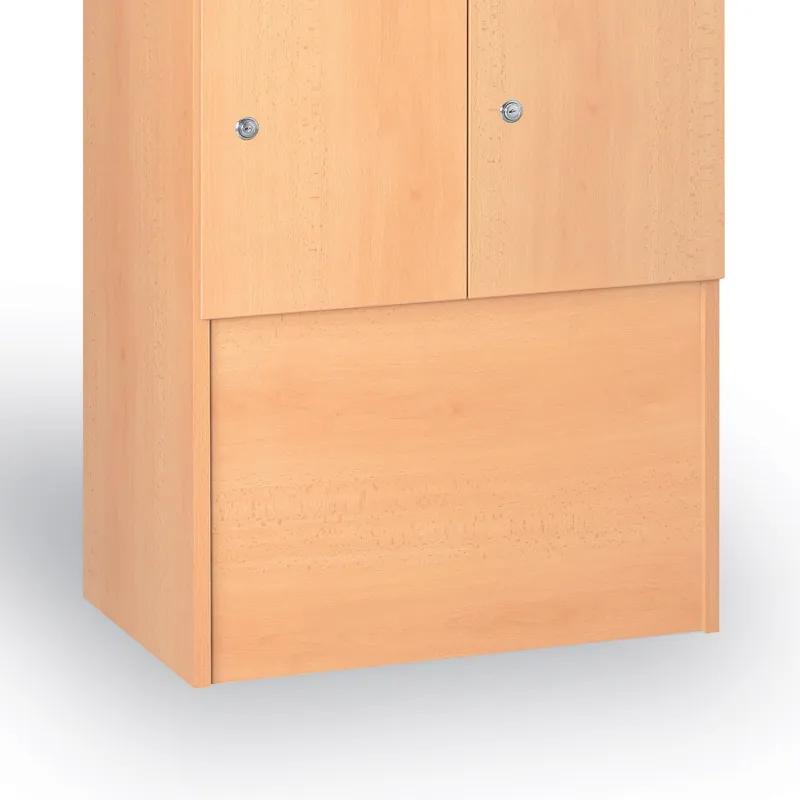 Dřevěná šatní skříňka s odkládacími boxy, 6 boxů, třešeň