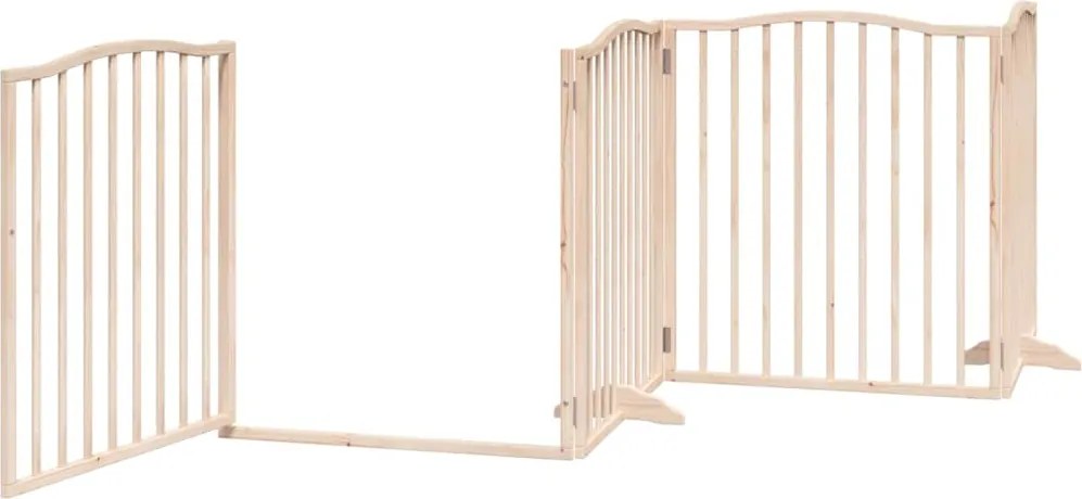 Zábrana pro psy s dvířky skládací 8 panelů 640 cm topol 3155614