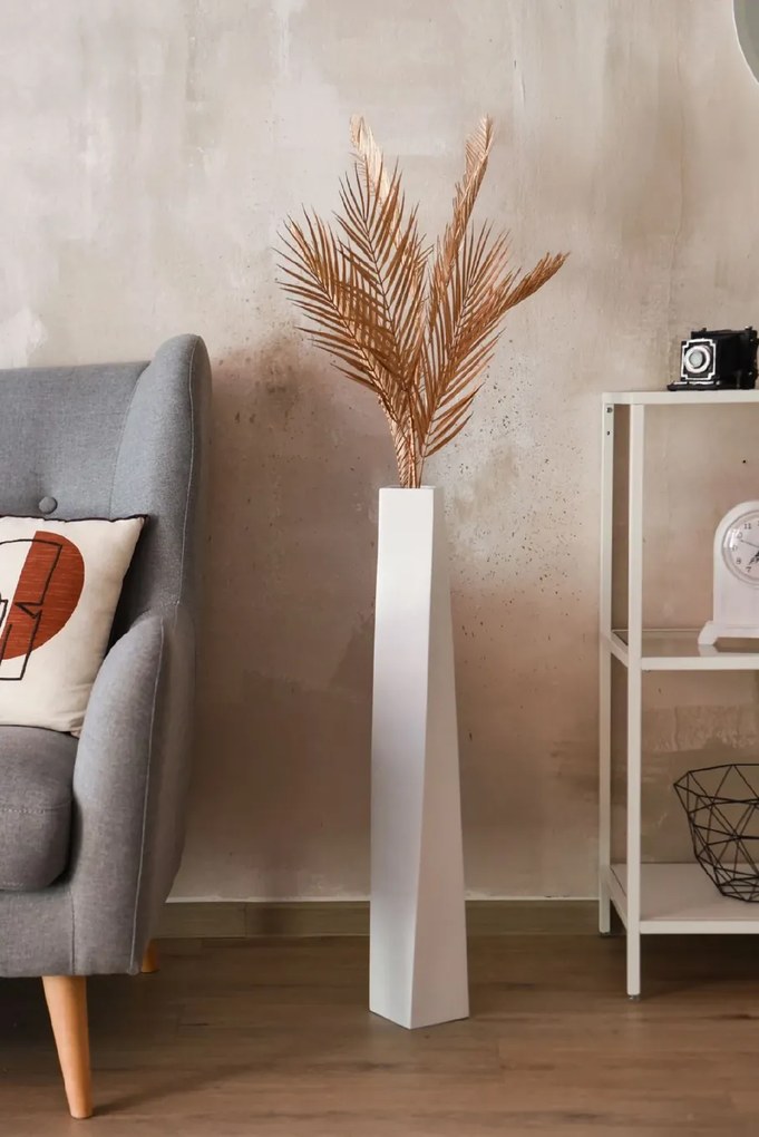 Váza HYDRON, sklolaminát, výška 80 cm, bílý