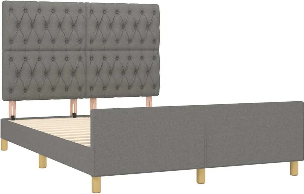 Postel bez matrace tmavě šedá 140 x 200 cm textil 3125301