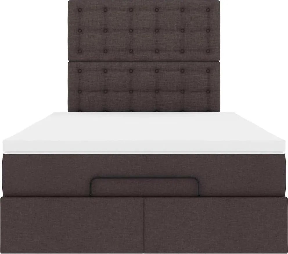 Osmanský rám postele s matrací tmavě šedá 120x200cm textil 3313316