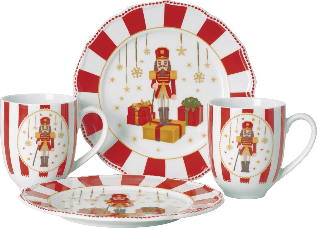 XXXLutz SNÍDAŇOVÁ SOUPRAVA Christmas Love Red 4dílné Hutschenreuther - Kávové servisy - 003572032201