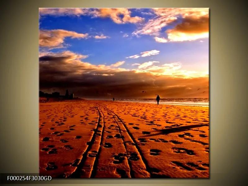 Obraz pláže - stopy v písku (), 40 dalších rozměrů