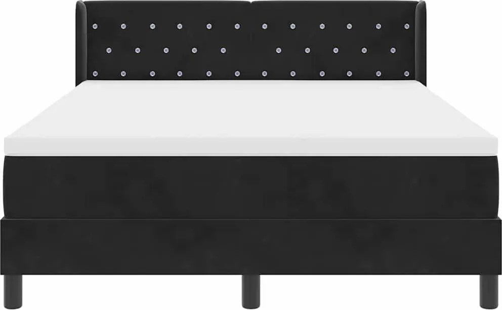 Postel s boxspringem s čelo Černý 200 x 160 cm samet 3341422